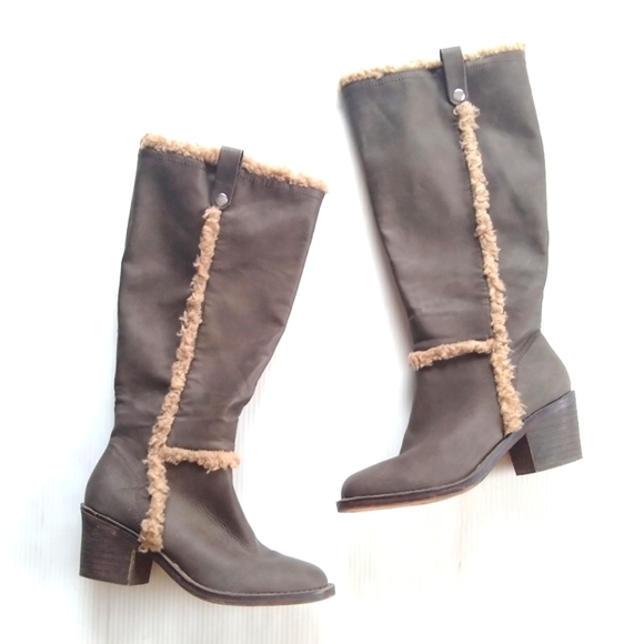 Francesca's Collections | Shoes | Francescas Malinda Faux Fur Trim Tall ...